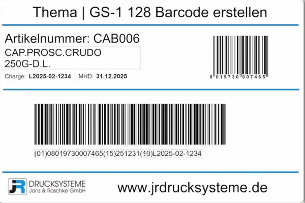 GS1-128 konforme Palettenetiketten erstellen